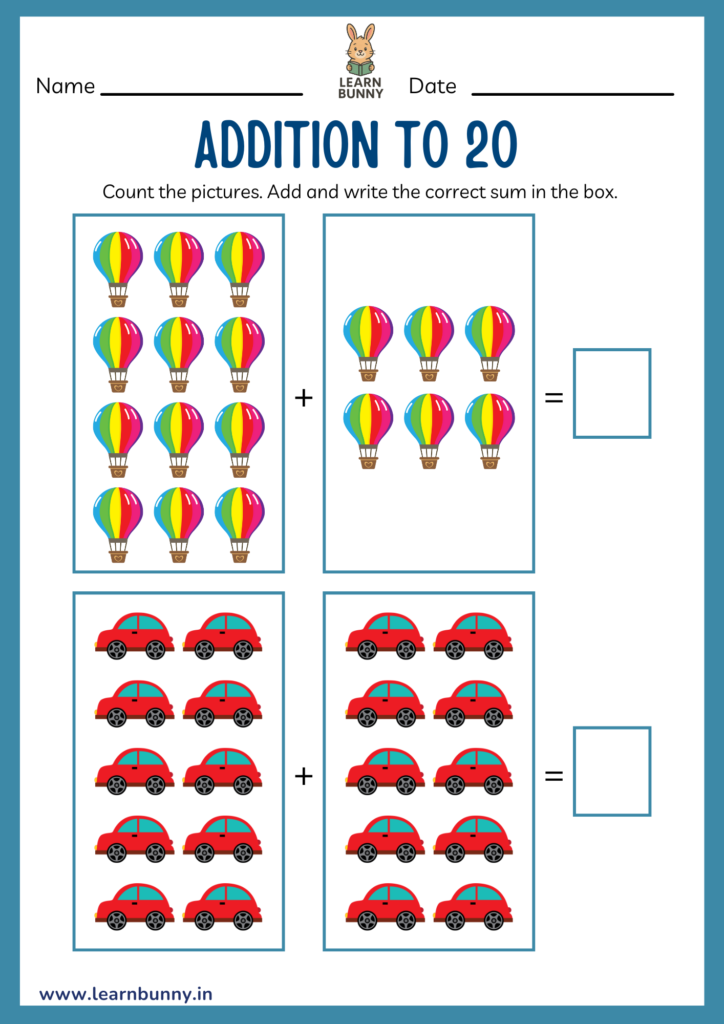 Kindergarten Addition Math Worksheet Book – learnbunny.in